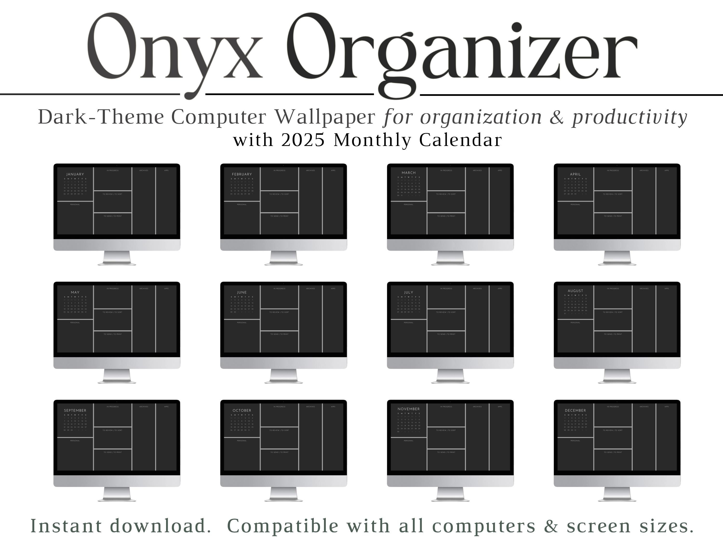 2025 Onyx Organizer, Desktop Wallpaper, Computer Background, Calendar ...