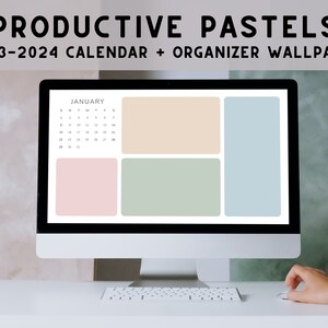 2023-2024 Pastel Productivity Desktop Calendar Wallpaper - Etsy