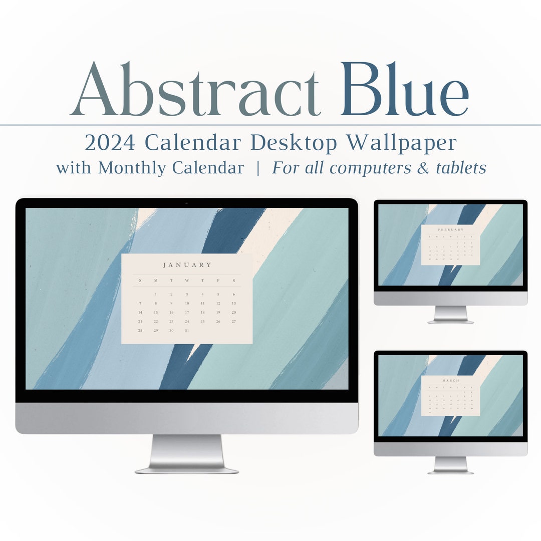 Abstract Blue Calendar Desktop Wallpaper, Abstract, Aesthetic, Blue ...