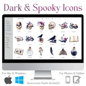 Bundle Pack, Dark Spooky Icons, Folder Icons, Files Icons, Mac, Windows ...