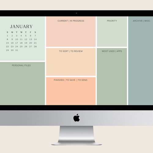 Desktop Wallpaper Organizer With Calendar 2022 2023 Mac - Etsy