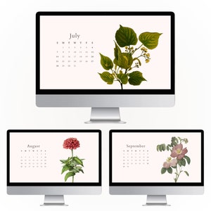 Fancy Florals Desktop Wallpaper 2024 Calendar, Computer Background, PC ...