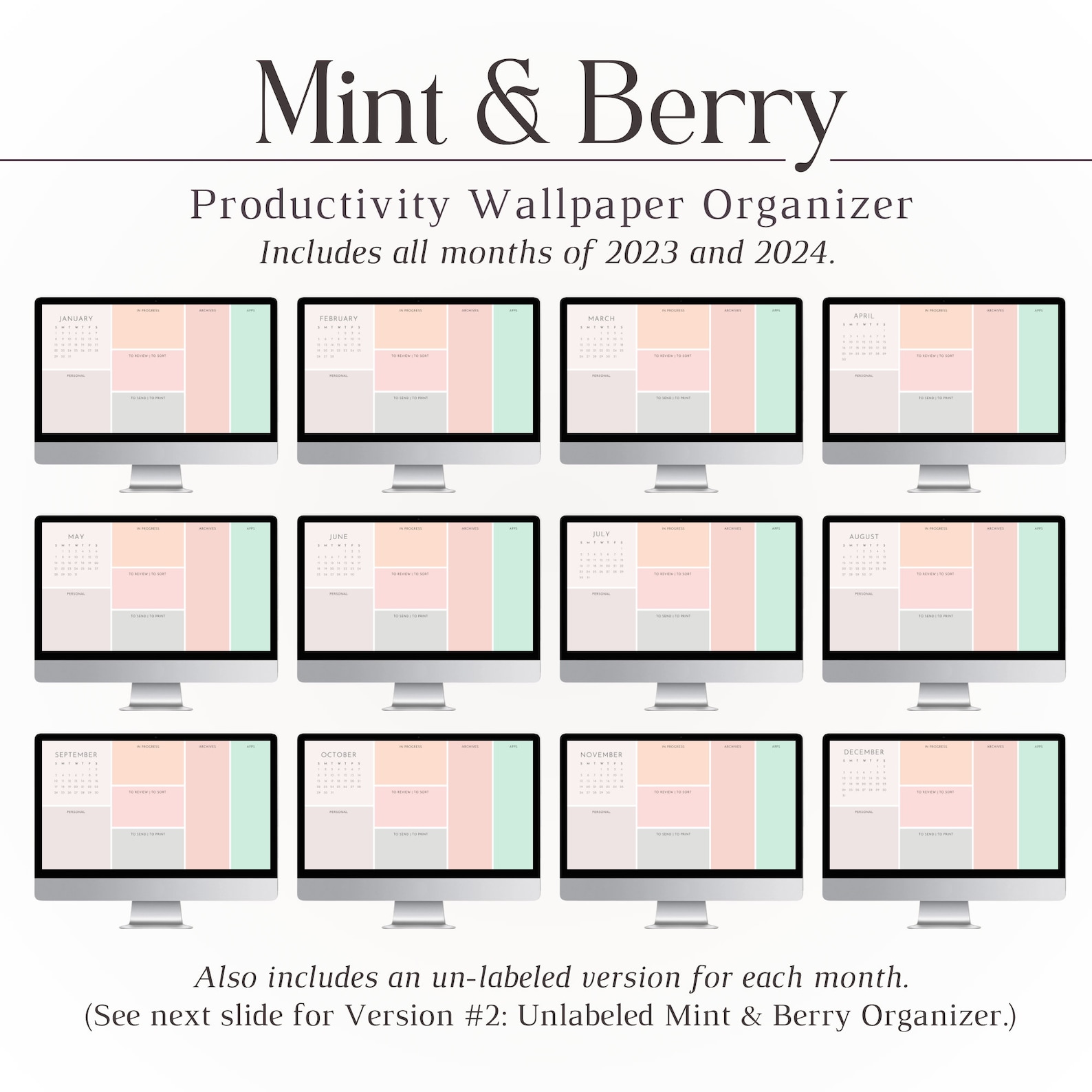 2023-2024 Desktop Wallpaper Organizer, Calendar, Laptop Wallpaper ...