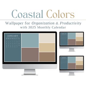 2025 Coastal Colors Desktop Wallpaper + Calendar, Computer Background ...