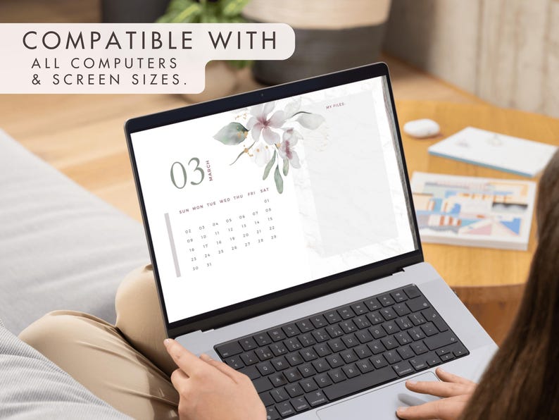 2025 Minimalist Florals Desktop Wallpaper Organizer, Calendar ...