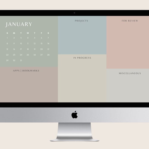Desktop Wallpaper Organizer With Calendar 2022 2023 Mac - Etsy