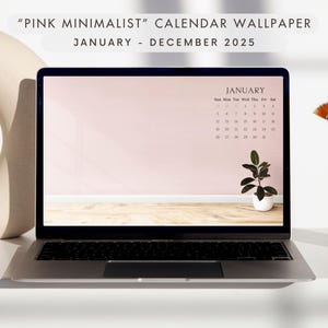 2025 Pink Minimalist Calendar Desktop Wallpaper, Computer Wallpaper ...