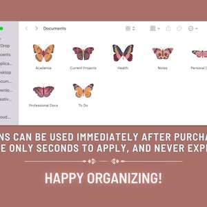 30 Icons for Mac & PC, Butterfly Icons, Desktop Folder Icons, File ...