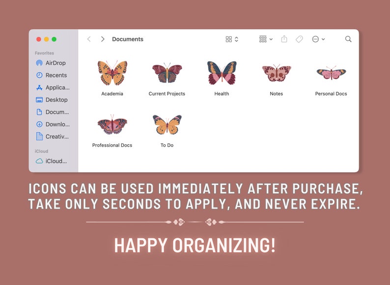 30 Icons for Mac & PC Butterfly Icons Desktop Folder Icons - Etsy