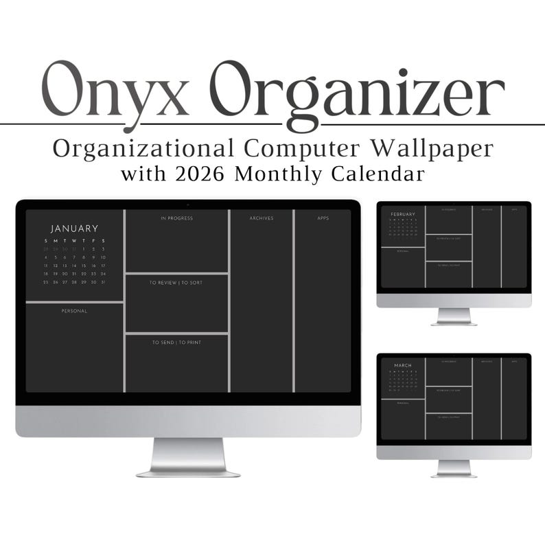 2026 Onyx Organizer, Desktop Wallpaper, Computer Background, Calendar ...