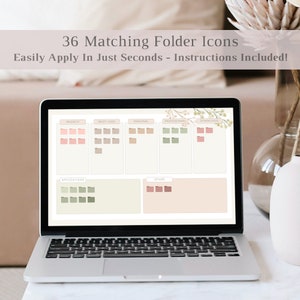 Simple Florals Desktop Organizer, Folders Icons, Computer Wallpaper ...