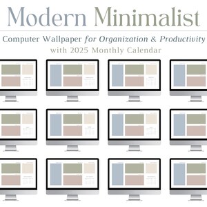 2025 Modern Minimalist Desktop Wallpaper, Organizer, Calendar ...