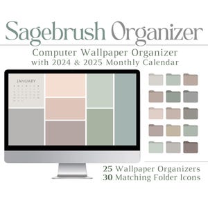 2025 Sagebrush Organizational Desktop Wallpaper, Minimalist, Organizer ...