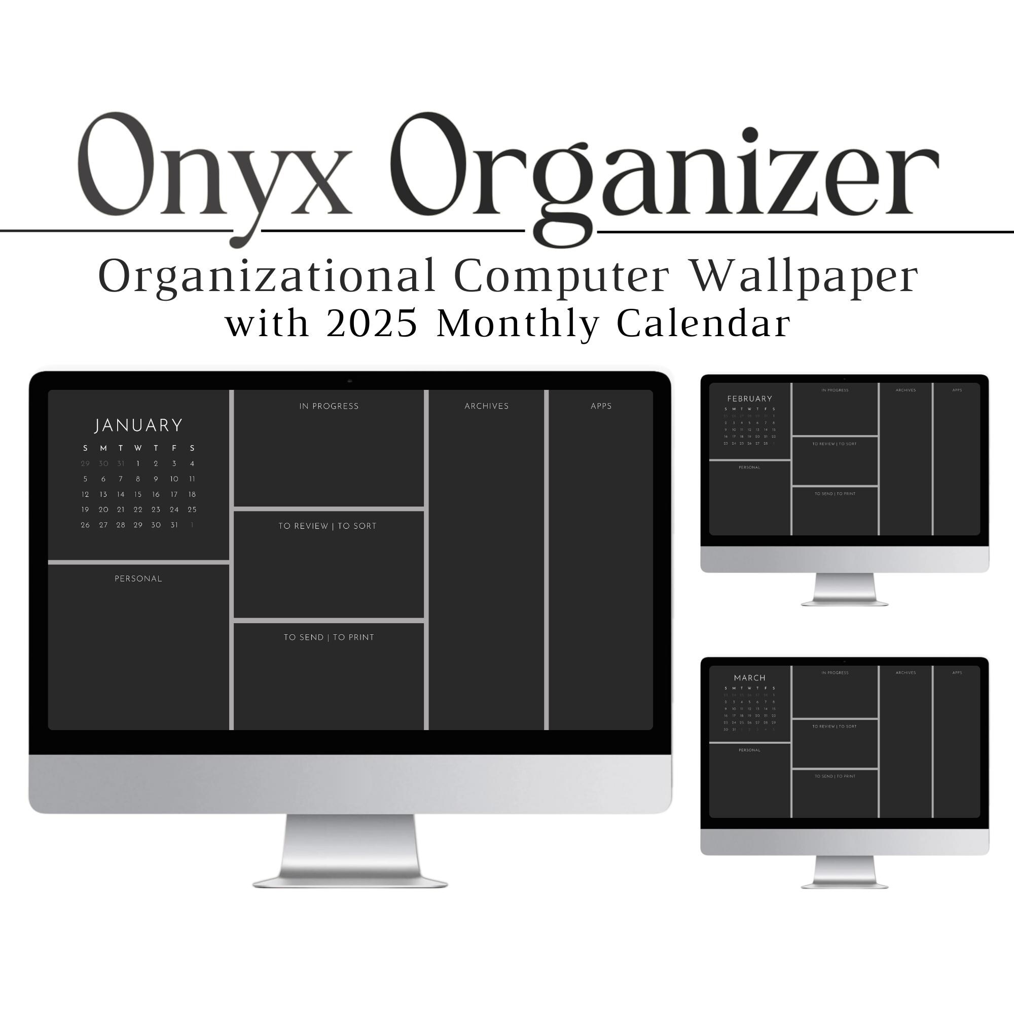 2025 Onyx Organizer, Desktop Wallpaper, Computer Background, Calendar ...