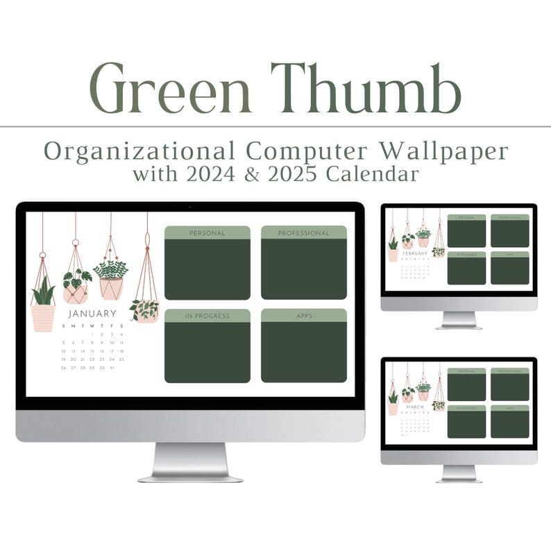 2025 Green Thumb Organizer Wallpaper, 2025 Calendar, Desktop Wallpaper ...