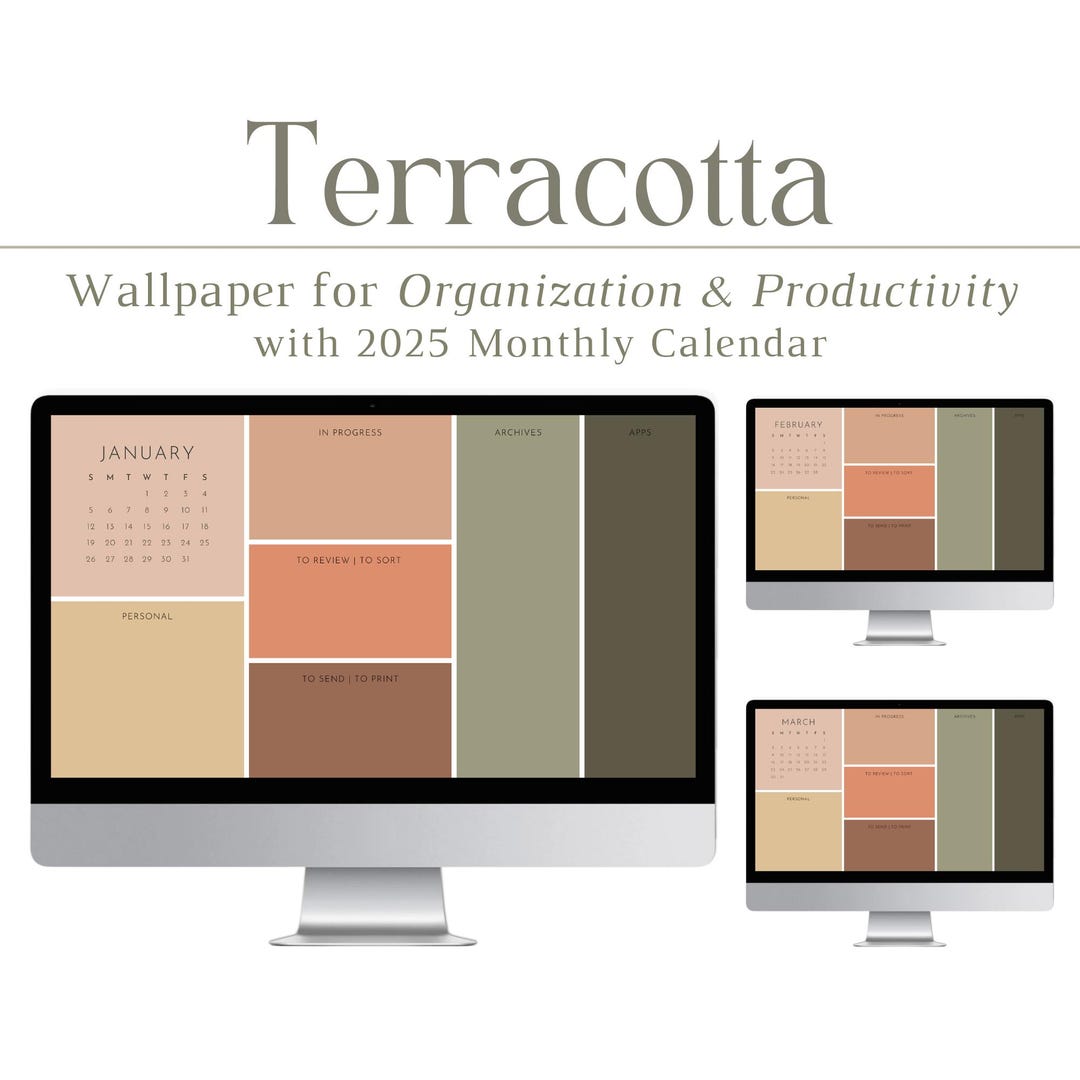 2025 Terracotta Desktop Wallpaper, Organizer, Computer Background ...