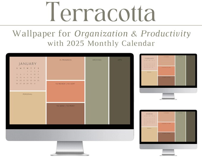 2025 Desktop Wallpaper Organizer und Kalender, Organisation ...