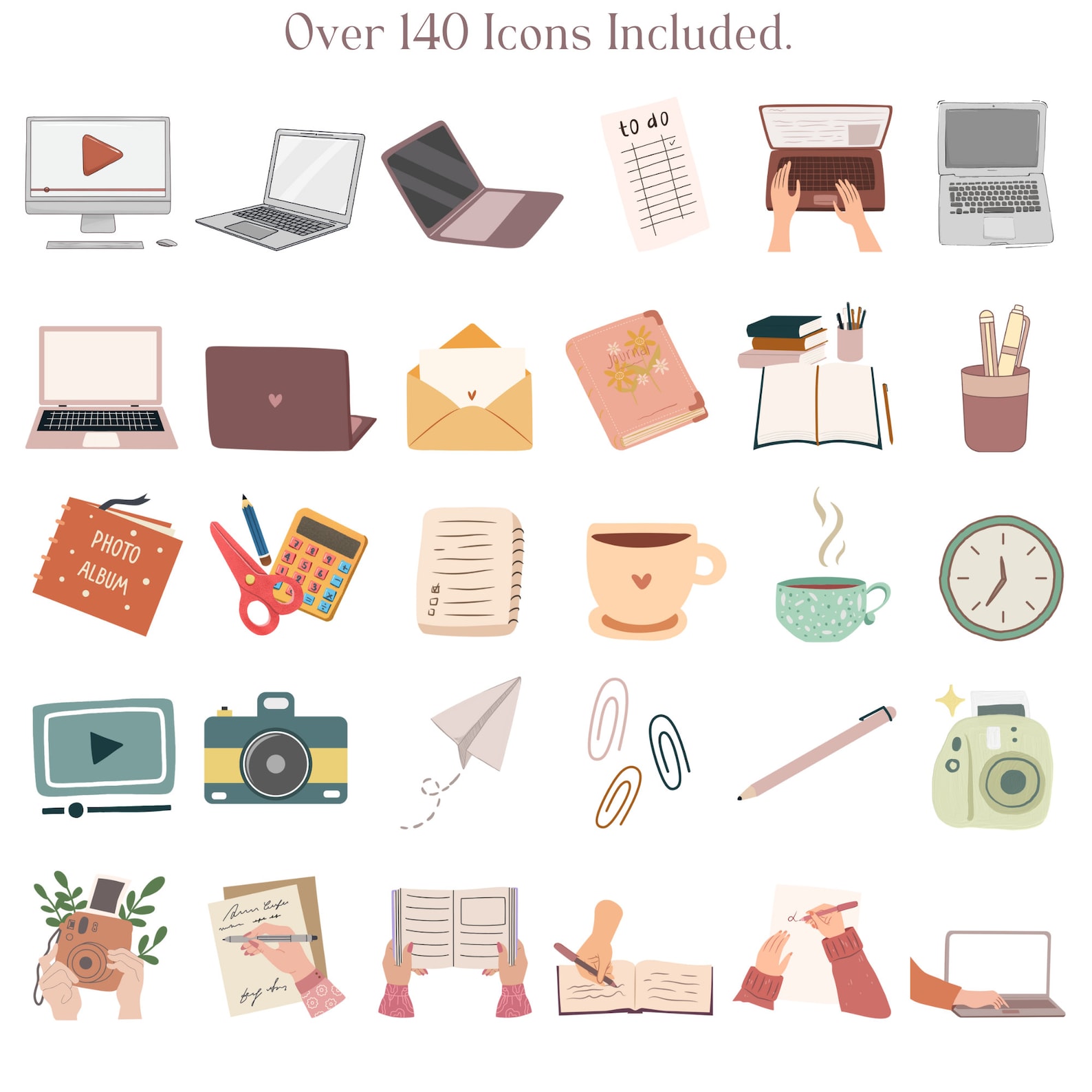 140 Work Office Icons, Productivity Icons, Mac, Windows, PC, Notion ...
