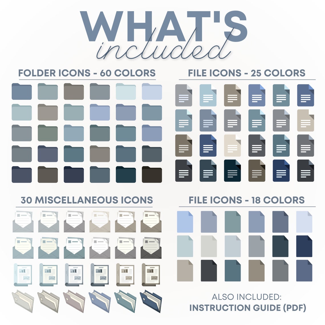 130 Icons for Mac, PC, Windows, Bundle Pack, Desktop Folder Icons, File ...