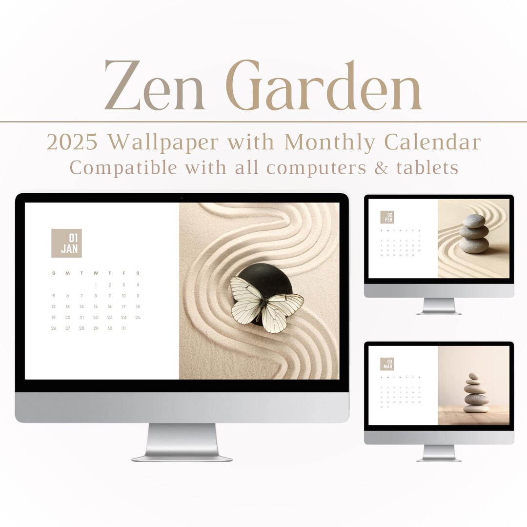 2025 Zen Garden Desktop Wallpaper, Computer Background, Calendar ...
