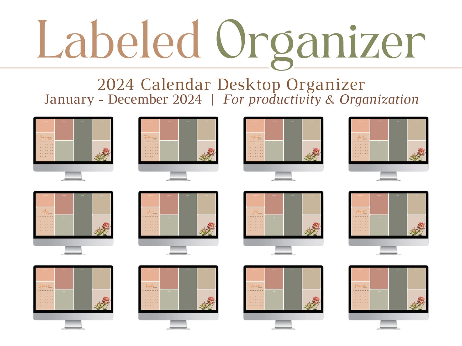 2024 Spring Organizer Calendar Wallpaper, Computer Background ...