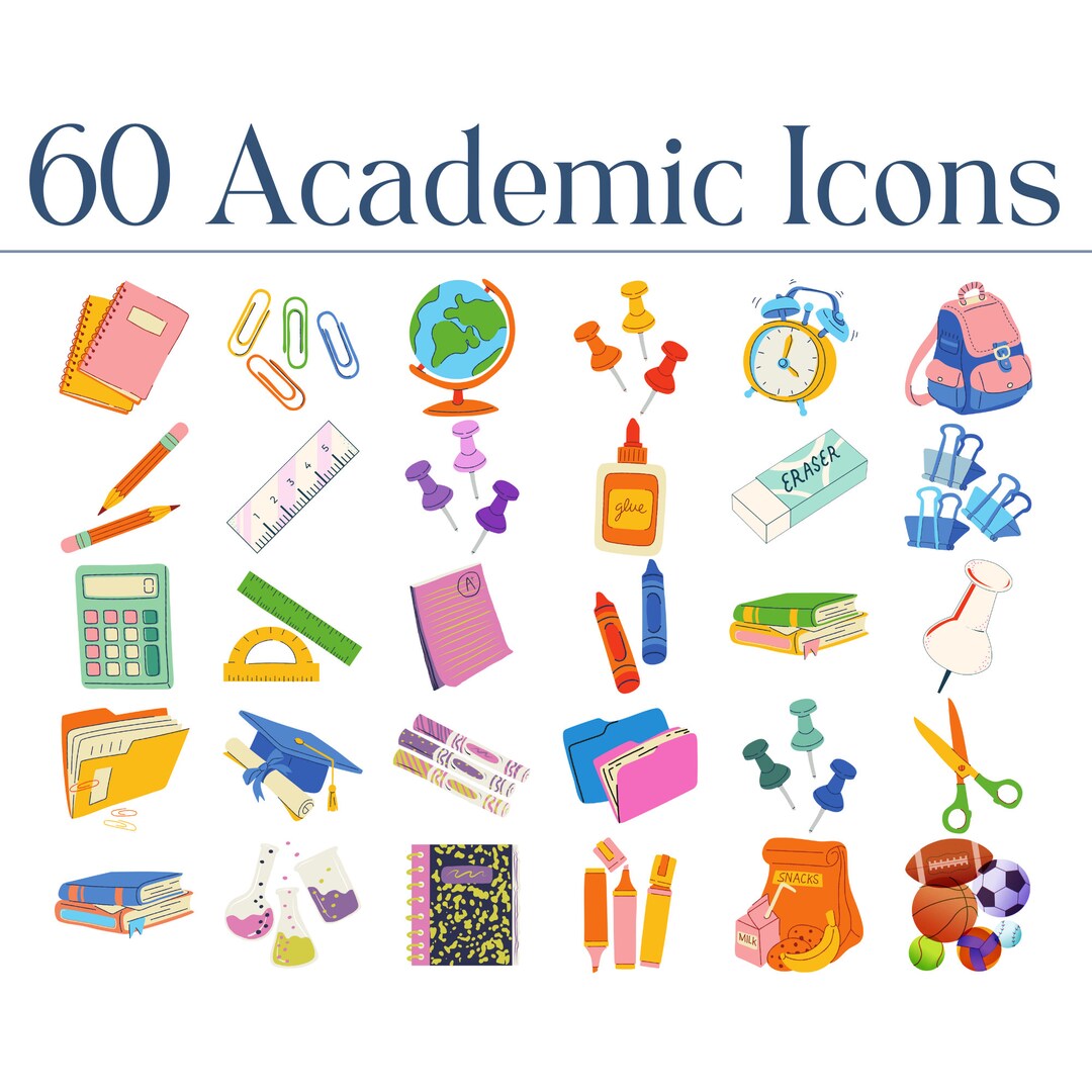 60 Academic Folder Icons for Mac & PC, School Icons, File Icons, Mac ...