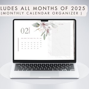2025 Minimalist Florals Desktop Wallpaper Organizer, Calendar ...