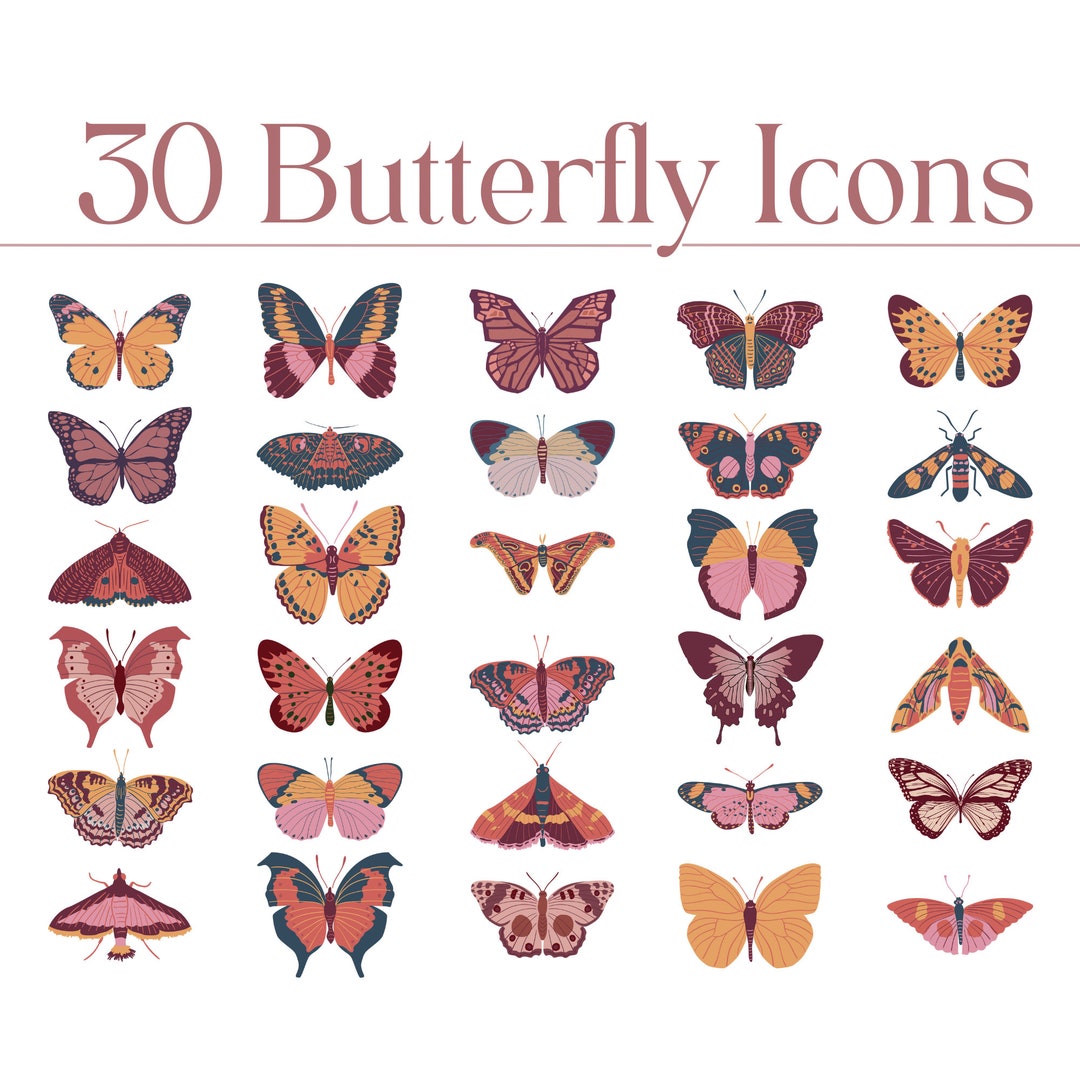 30 Icons for Mac & PC, Butterfly Icons, Desktop Folder Icons, File ...