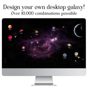 Space Wallpaper + Folder Icon Set, Bundle Pack, Desktop Wallpaper ...