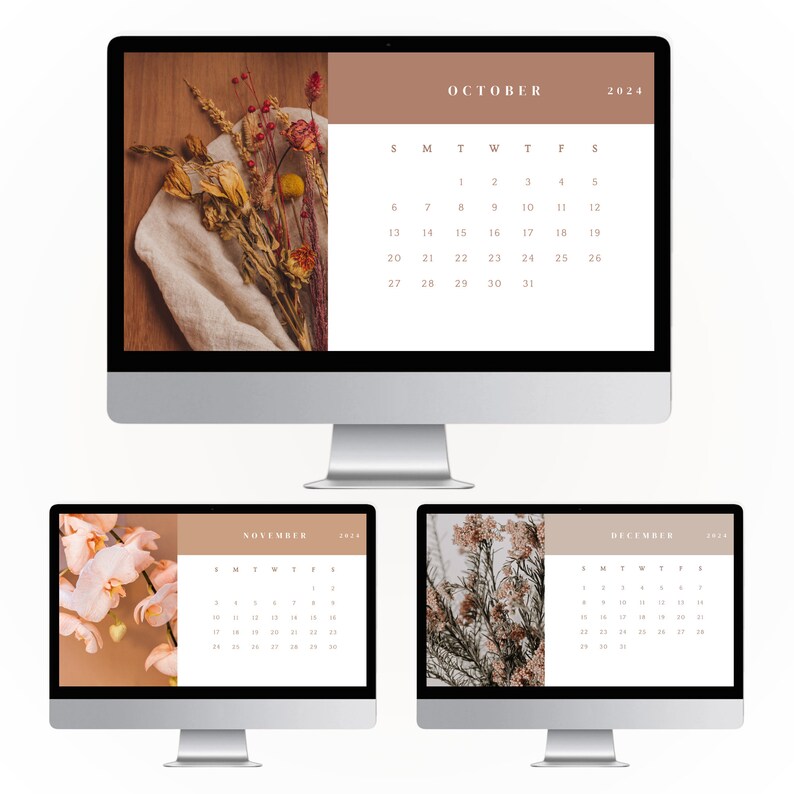Gorgeous Florals Desktop Wallpaper + 2024 Calendar, Flowers, Floral ...