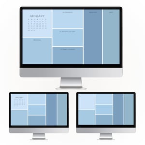 2023-2024 Wallpaper Organizer, Blue, Calendar, Organizational, Mac, PC ...