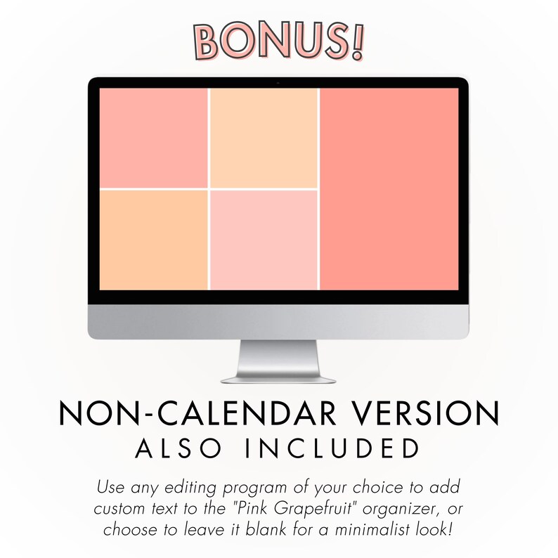 2025 Pink Grapefruit Wallpaper Organizer, Calendar, Mac, PC, Windows ...