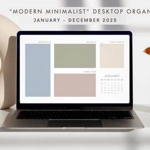 2025 Modern Minimalist Desktop Wallpaper, Organizer, Calendar ...