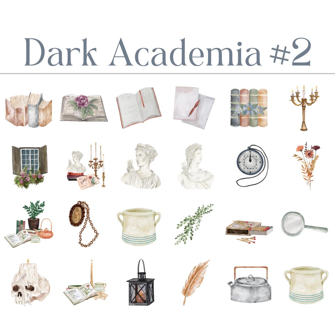 50 Dark Academia Icons 2, Vintage, Mac, Windows, PC, Notion, Folders ...