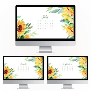 2024 Sunflower Desktop Wallpaper & Calendar, Computer Background ...