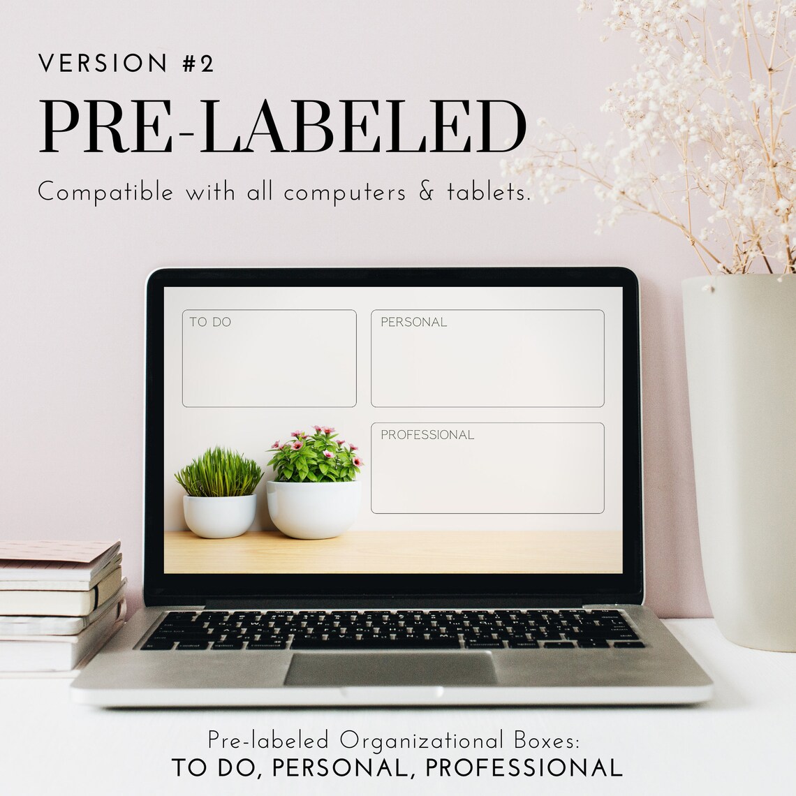 Set of 5 Organizational Desktop Wallpapers, Minimalist, Desktop ...