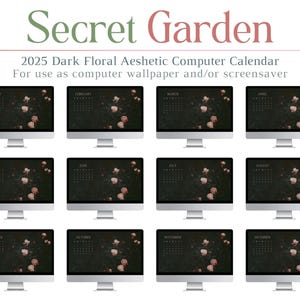 2025 Secret Garden Calendar Wallpaper, Screensaver, Mac, PC, Windows ...
