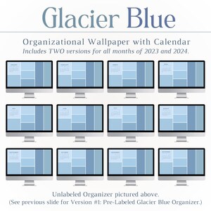 2023-2024 Wallpaper Organizer, Blue, Calendar, Organizational, Mac, PC ...
