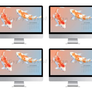 2024 Koi Fish Calendar Desktop Wallpaper, Computer Background, Mac, PC ...