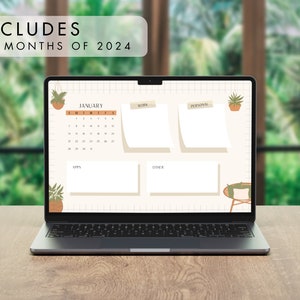 2024 Garden Grid Calendar Wallpaper, Computer Background, Organizer ...