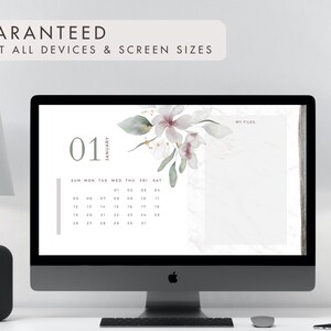 2025 Minimalist Florals Desktop Wallpaper Organizer, Calendar ...