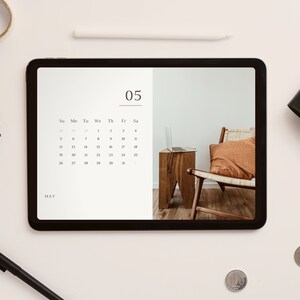 Desktop Calendar Wallpaper, Minimalist Computer Background, Mac, PC ...