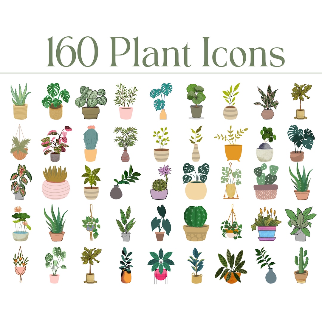 160 Botanical Icons, Desktop Icons, File Icons, Mac, PC, Folder Icons ...