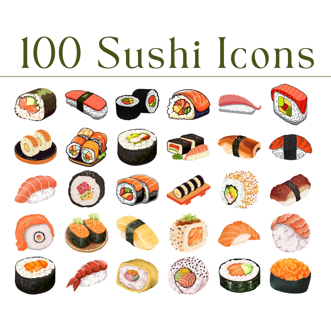 100 Sushi Icons, Folder Icons, File Icons, Mac, PC, Windows, Notion ...
