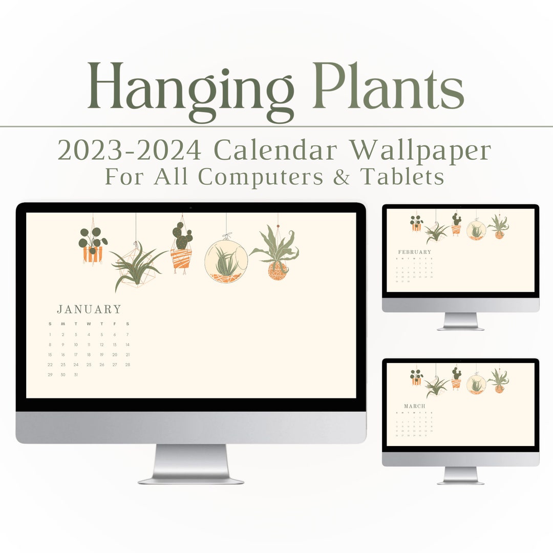 2024 Hanging Plants Calendar Wallpaper, Computer Background, Calendar ...