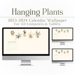 2024 Hanging Plants Calendar Wallpaper, Computer Background, Calendar ...