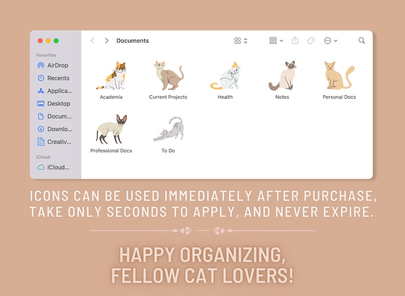 50 Cat Icons for Mac & PC Folder Icons File Icons Mac PC - Etsy