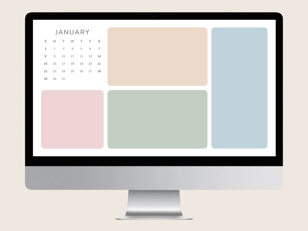 2023-2024 Pastel Productivity Desktop Calendar Wallpaper - Etsy