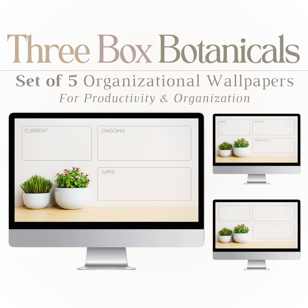 Set of 5 Organizational Desktop Wallpapers, Minimalist, Desktop ...