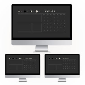 2023-2024 Dark Theme Desktop Wallpaper, Calendar Wallpaper, Lunar, Moon ...